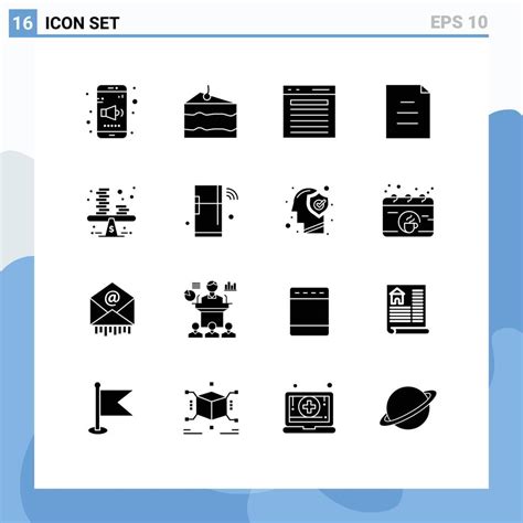 User Interface Pack Of 16 Basic Solid Glyphs Of Business Text Add File Website Editable Vector