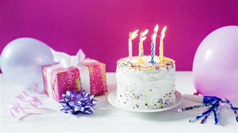 Geburtstagstorte Geschenk Ballon 5120x2880 Uhd 5k Hintergrundbilder