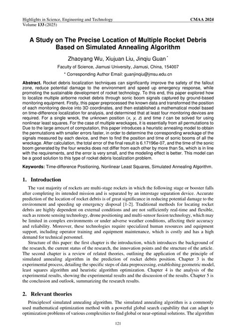 (PDF) A Study on The Precise Location of Multiple Rocket Debris Based on Simulated Annealing ...