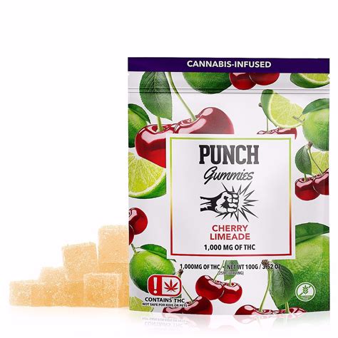 Punch Cherry Limeade Extreme 1000mg Punch Gummies Leafly