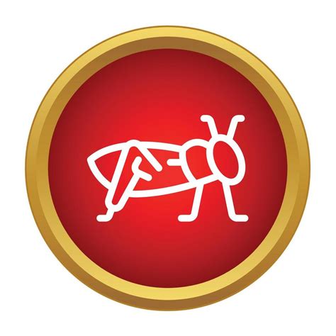 Grasshopper Insect Icon On Red Gold Circle 79481272 Vector Art At Vecteezy
