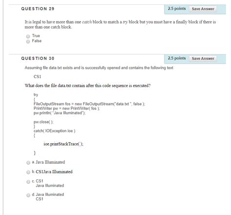 solved question 21 2 5 points save answer which statement