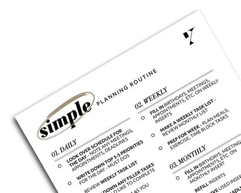 Planning Checklist And Routine Bundle For Custom Planner Minimal