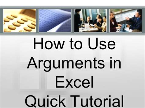 How To Use Excel Arguments Quick Tutorial Youtube