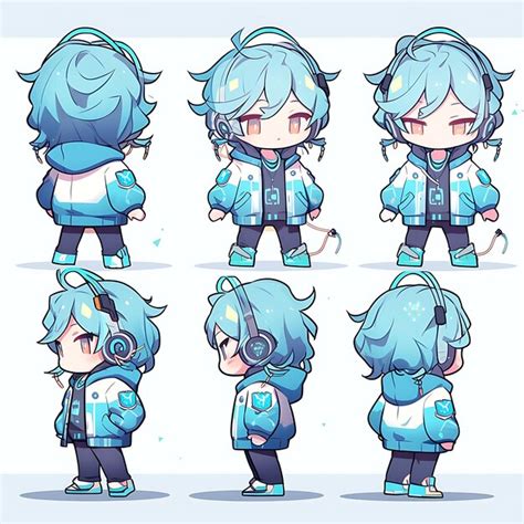 Premium Ai Image Character Of Male Chibi Kawaii Web Developer Geek