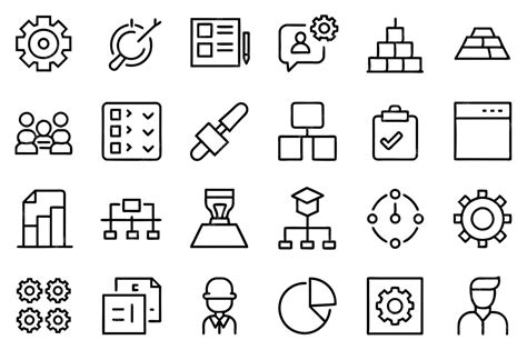 Project Management Line Icons Set Project Management Outline Icons With Editable Stroke