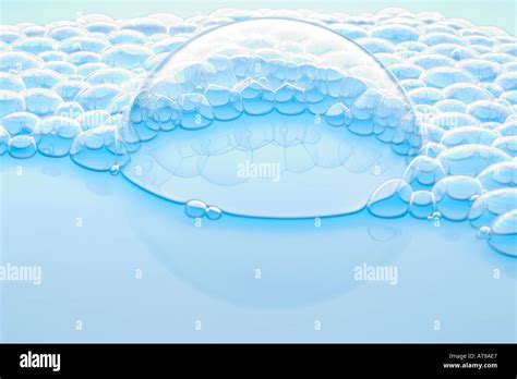 Soap Bubbles Floating Swimming On Water Surface Studio Stock Photo Alamy