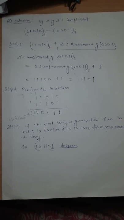binary subtraction using 1 s and 2 s complement methods youtube