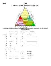Soil Texture Triangle Worksheet 1 Doc Name Date Block THE SOIL TEXTURAL TRIANGLE Soil