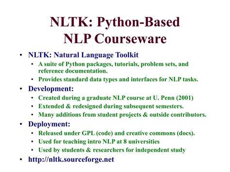 PPT NLTK The Natural Language Toolkit PowerPoint Presentation Free