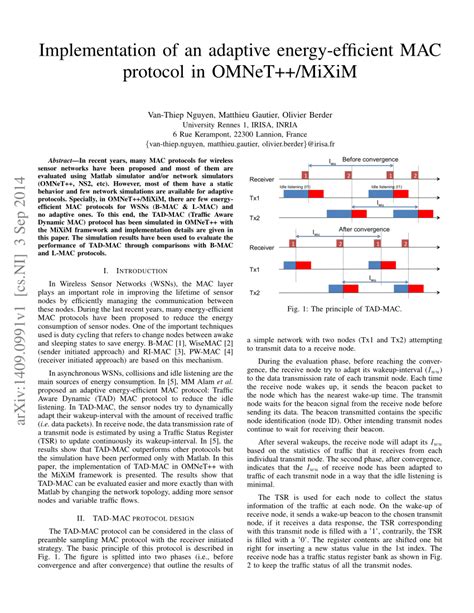 PDF Implementation Of An Adaptive Energy Efficient MAC Protocol In OMNeT MiXiM