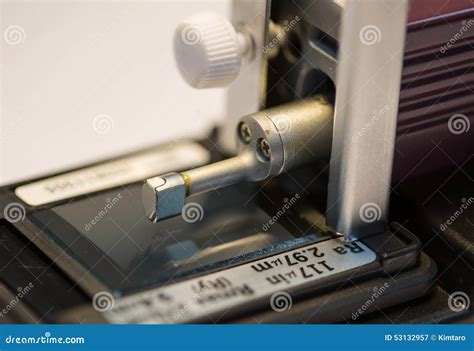 Calibration Surface Roughness Tester Machine With Gage Bloc Stock Image
