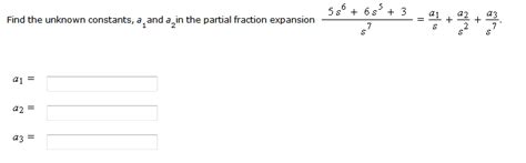 solved find the unknown constants a1 and a2 in the partial