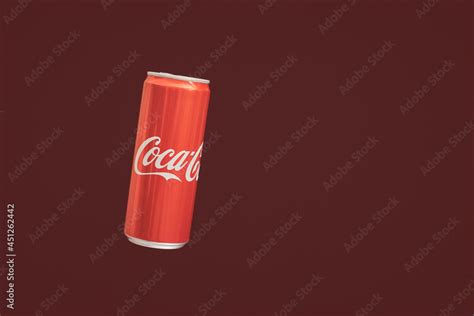 Coca Cola Can Red Background Stock Photo Adobe Stock