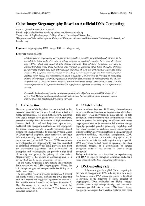 Pdf Color Image Steganography Based On Artificial Dna Computing