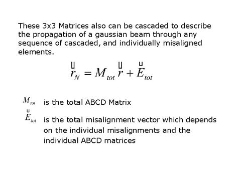 Gaussian Beam Propagation Code Abcd Matrices Beam Propagation