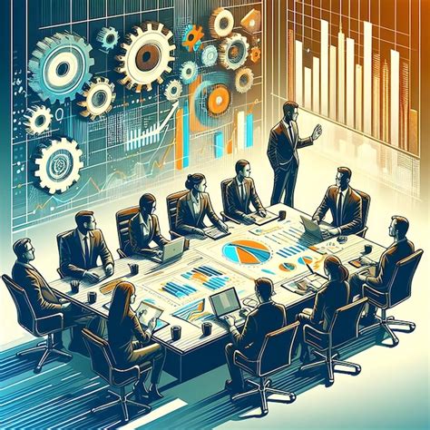 Business Team Evaluating Risks In Strategic Planning Meeting Vector Illustration Highlighting
