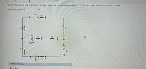 Solved Apply The Loop Rule To Loop Abcdenmka In The Figure