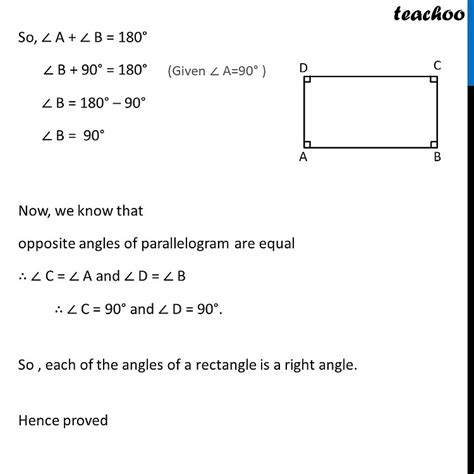 Example Show That Each Angle Of Rectangle Is Right Angle