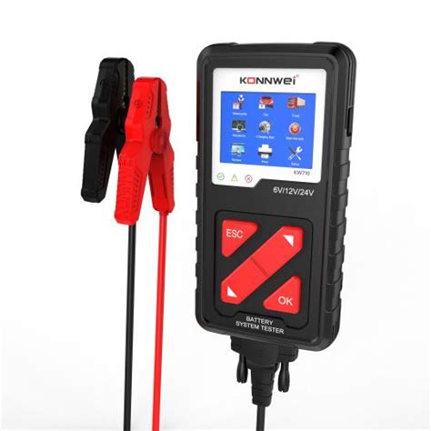 ᐉ Тестер аккумуляторных батарей Konnwei KW710 6/12/24 V для авто Черный ...