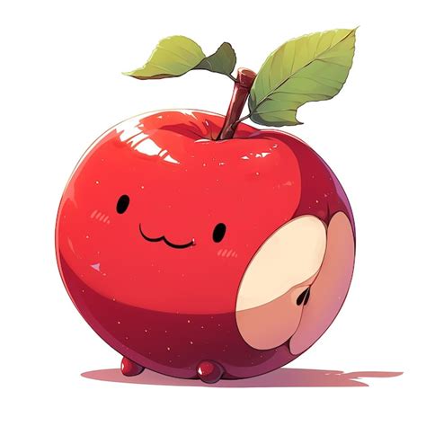 Cute Apple Anime Style Premium Ai Generated Image