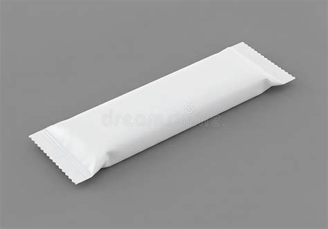 A Mockup White Rectangular Packet On Grey Surface Stock Illustration
