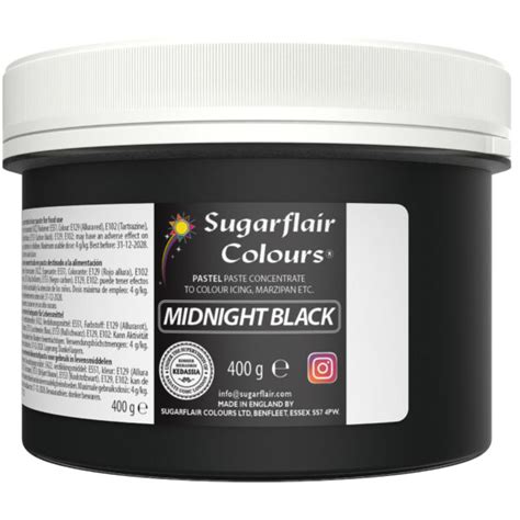Sugarflair Pastel Paste Colour Midnight Black 400g Sugarflair
