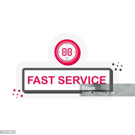 빠른 서비스 음성 거품 플랫 라벨 흰색 배경에 비즈니스 마케팅 및 광고를위한 3d 라벨 벡터 개념에 대한 스톡 벡터 아트 및 기타 이미지 Istock