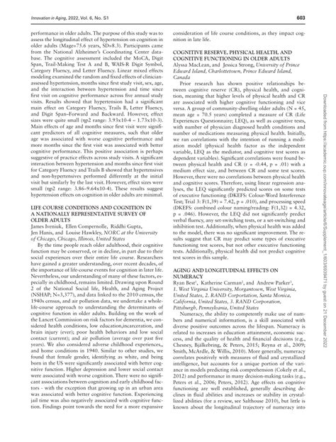 Pdf Aging And Longitudinal Effects On Numeracy