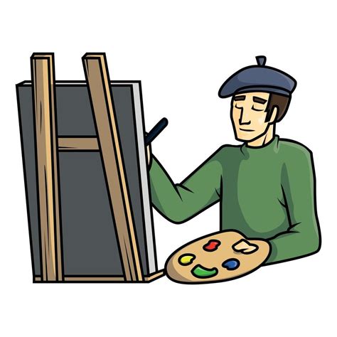 Painting Artist Vector Illustration 19483299 Vector Art At Vecteezy