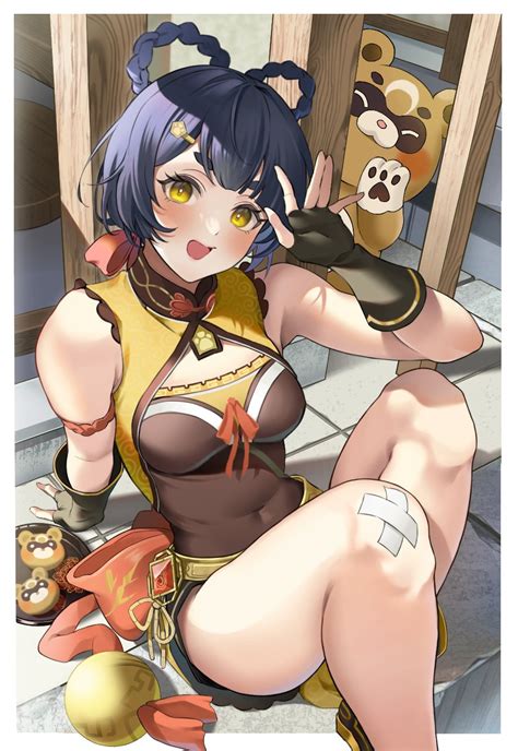 Xiangling And Guoba Genshin Impact Drawn By Mitarashimame Danbooru