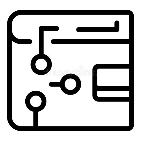 Electronic Circuit Board Showing Microchip Structure Icon Stock Vector Illustration Of Line