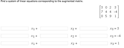 solved find a system of linear equations corresponding to