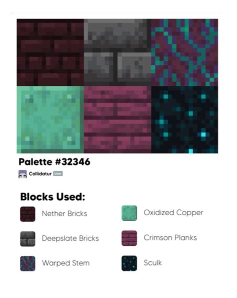 Minecraft Block Colour Palette Minecraft Blocks Minecraft Banner Designs Minecraft Blueprints