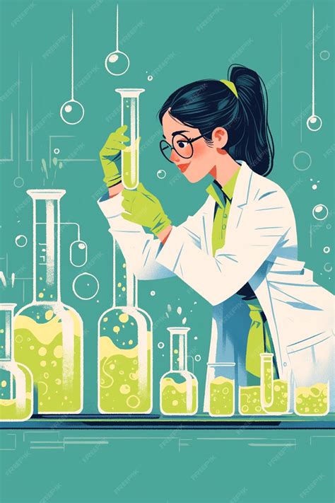 Premium Vector Latina Female Scientist In Her 40s Conducting A Lab