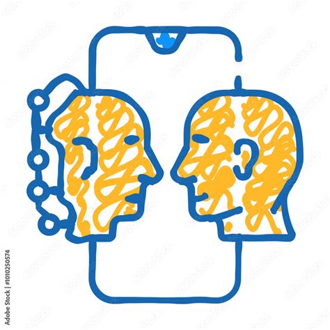 Human Computer Interaction Hci Doodle Icon Sketch Vector Human Computer Interaction Hci Sign