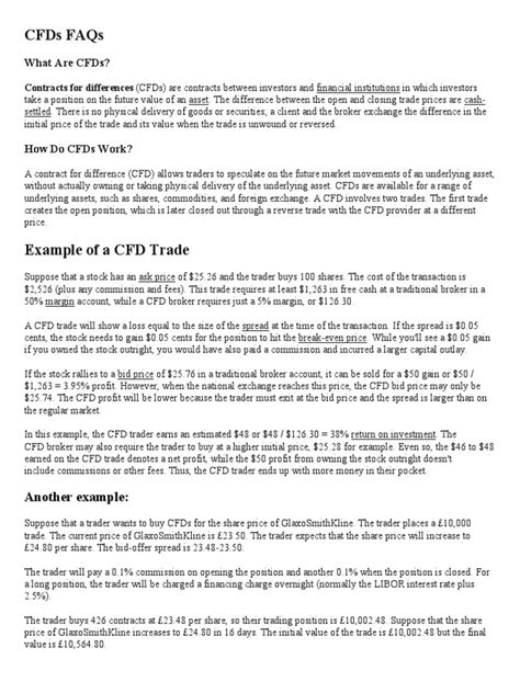 Contracts For Differences Info Cfd Pdf Contract For Difference