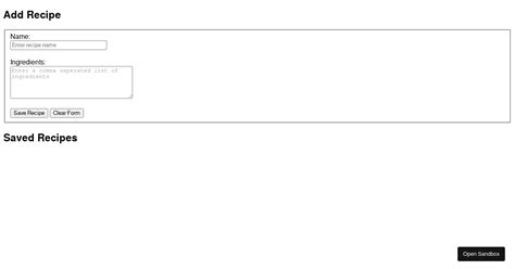 Cooking Codesandbox
