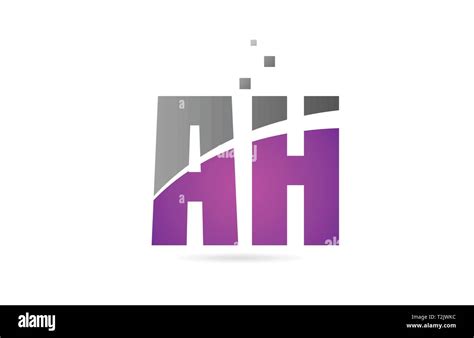 pink grey alphabet letter AH A H logo combination design suitable for a ...