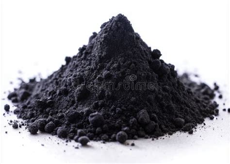 Detailed Closeup Of Black Powder Science Experiment Setup On A White