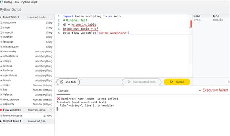 Python Script Node Nameerror Name Knime Is Not Defined Knime
