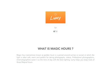 Lumy for TV on Behance