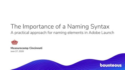 A Practical Approach For Naming Elements In Adobe Launch Ppt