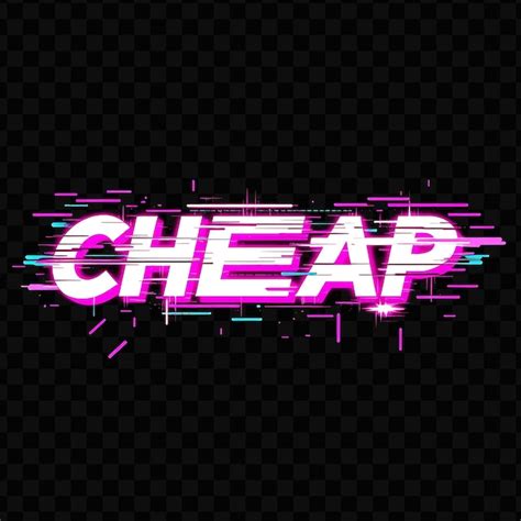 Glitching Cheap Text In Neon Vibrant Fuchsia And Rose With Distorted
