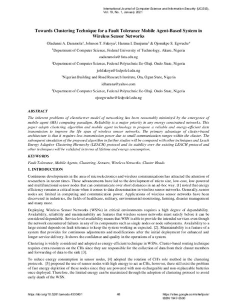 Pdf Towards Clustering Technique For A Fault Tolerance Mobile Agent Pdf Towards Clustering Technique For A Fault Tolerance Mobile Agent