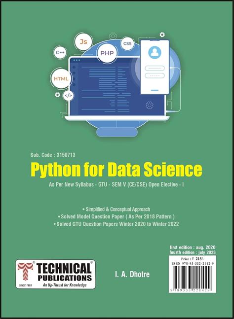 Python For Data Science For Gtu 18 Course V Cecseopen Elec 1