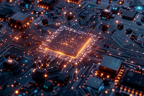 Close Up Of A Modern Microprocessor On A Motherboard Featuring