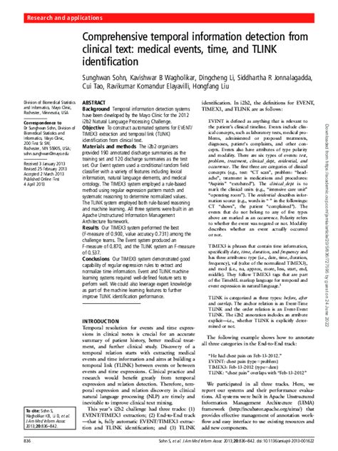 Pdf Comprehensive Temporal Information Detection From Clinical Text Medical Events Time And