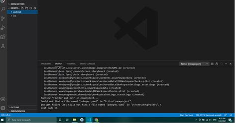 Create New Flutter Project Error Could Not Find A File Named Pubspec