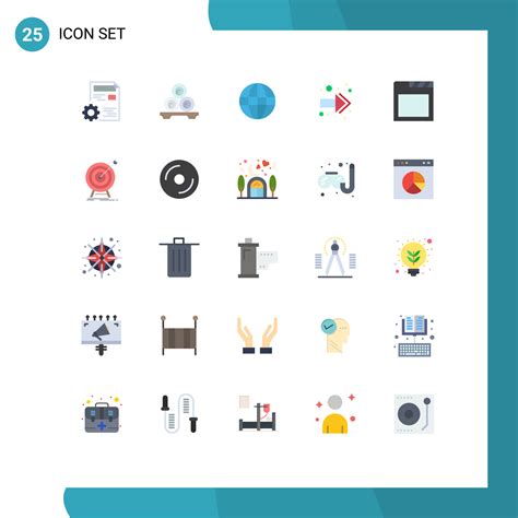 User Interface Pack Of 25 Basic Flat Colors Of App Back Spa Arrow